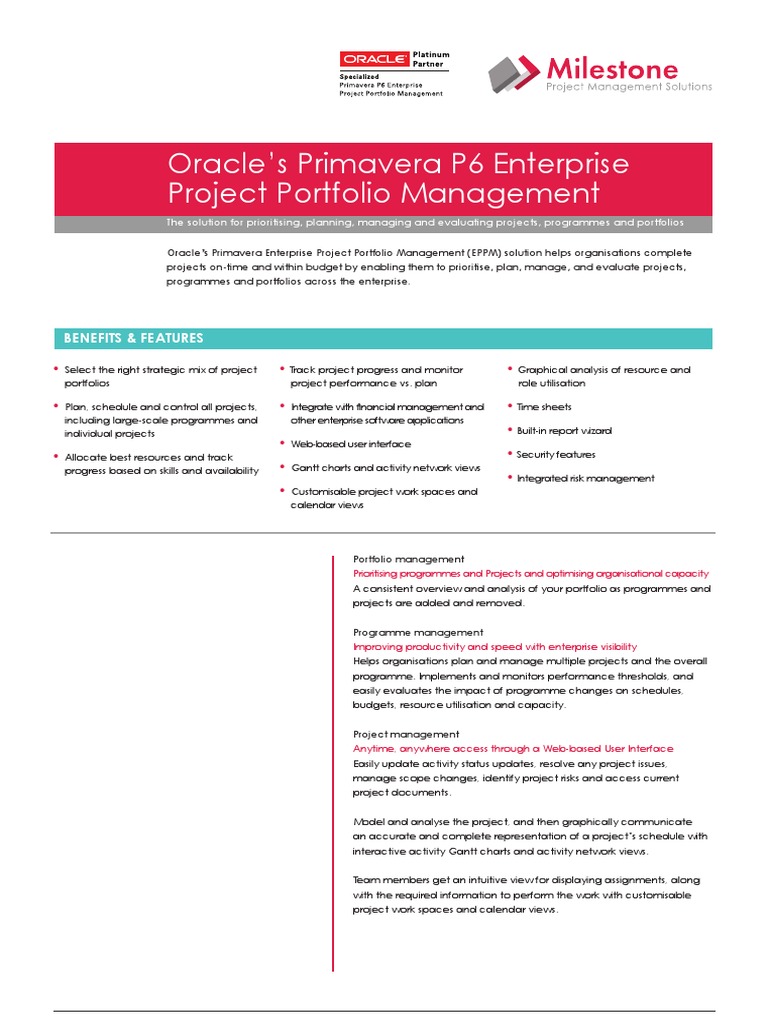 Oracle Primavera P6 EPPM Overview | PDF | Business Process Management ...