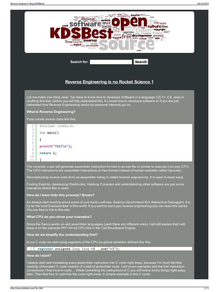 Reverse Engineering C Code Examples | PDF | Assembly Language | Instruction Set