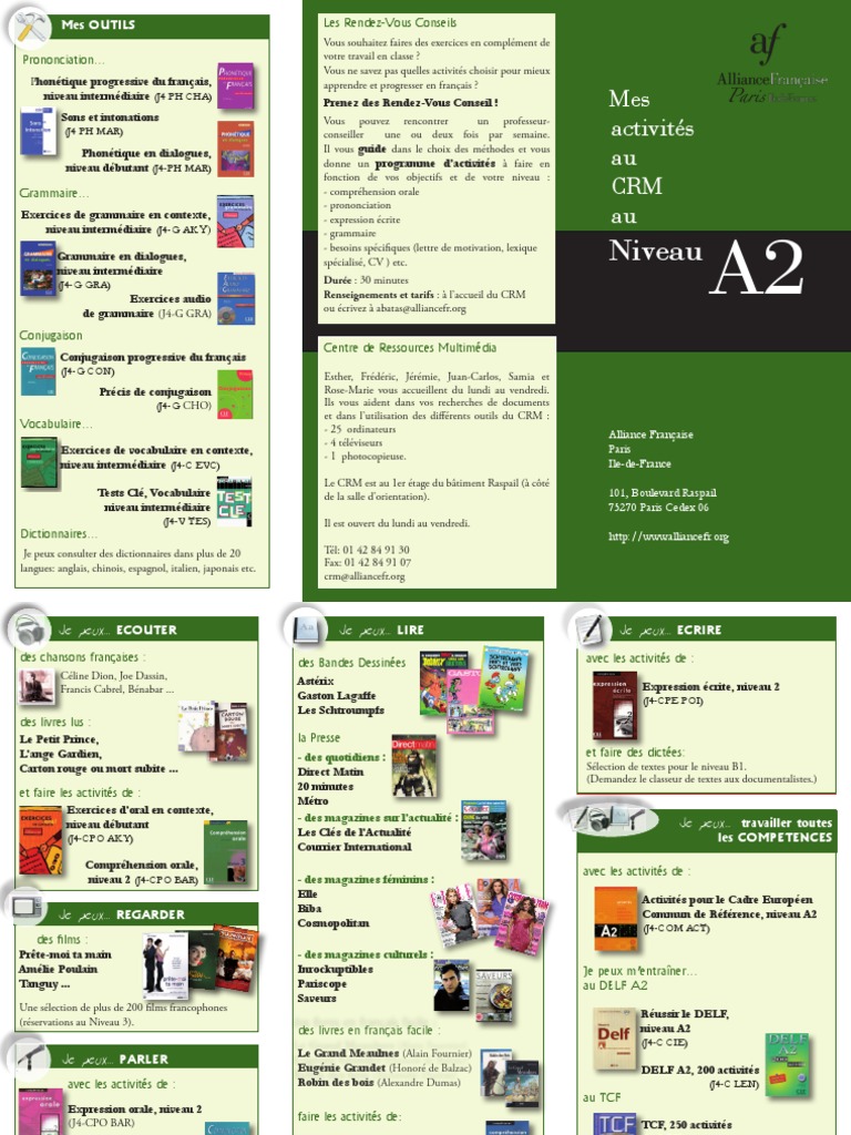 niveau A2 | Langue française | Langues