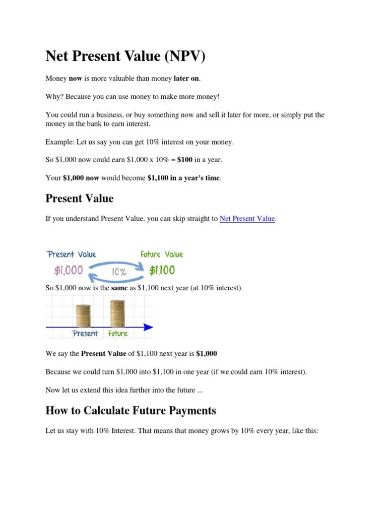 Net Present Value | PDF | Present Value | Net Present Value