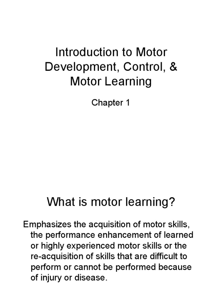 Introduction To Motor Development | PDF