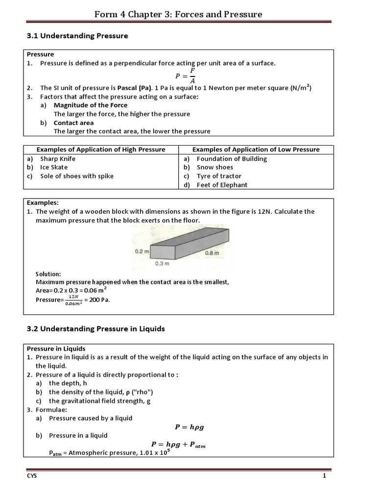 Physics Form 4 | PDF | Buoyancy | Pressure Measurement