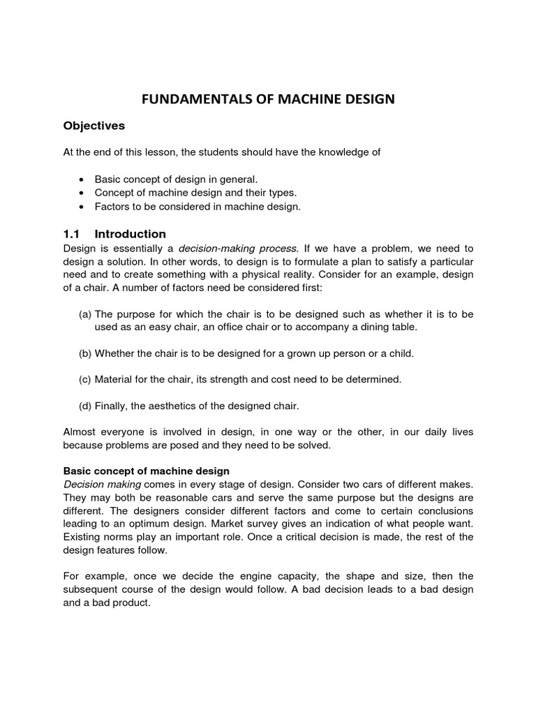 Fundamentals of Machine Design Overview | PDF | Machines | Design