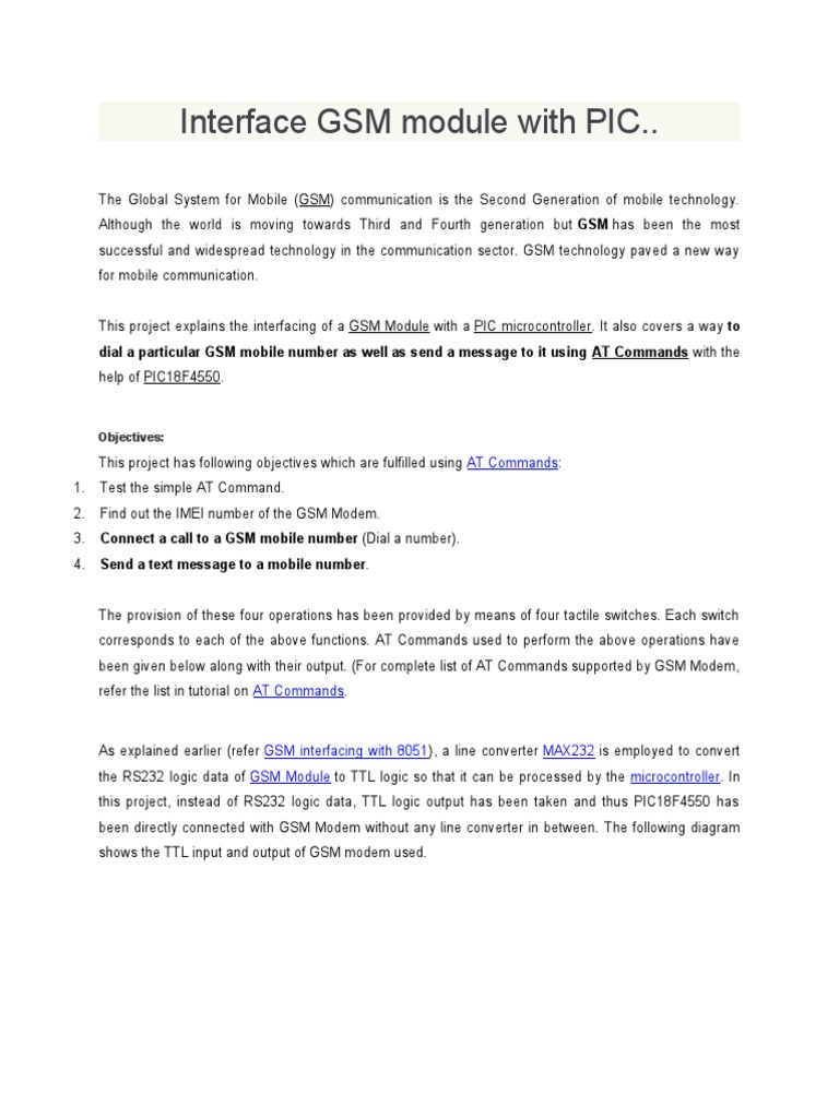 Interface GSM Module With PIC | PDF | Telecommunications Equipment ... Interface GSM Module With PIC | PDF | Telecommunications Equipment ...