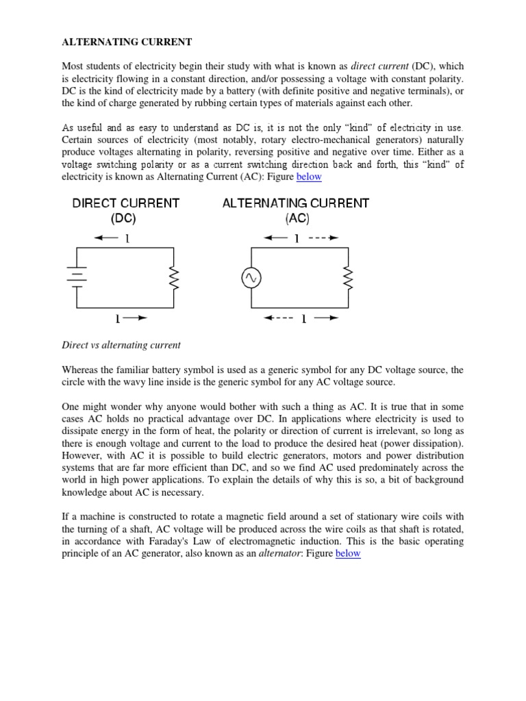 Alternating and Direct Current | PDF | Direct Current | Series And ...