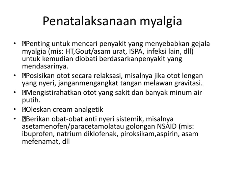 Penatalaksanaan Myalgia | PDF
