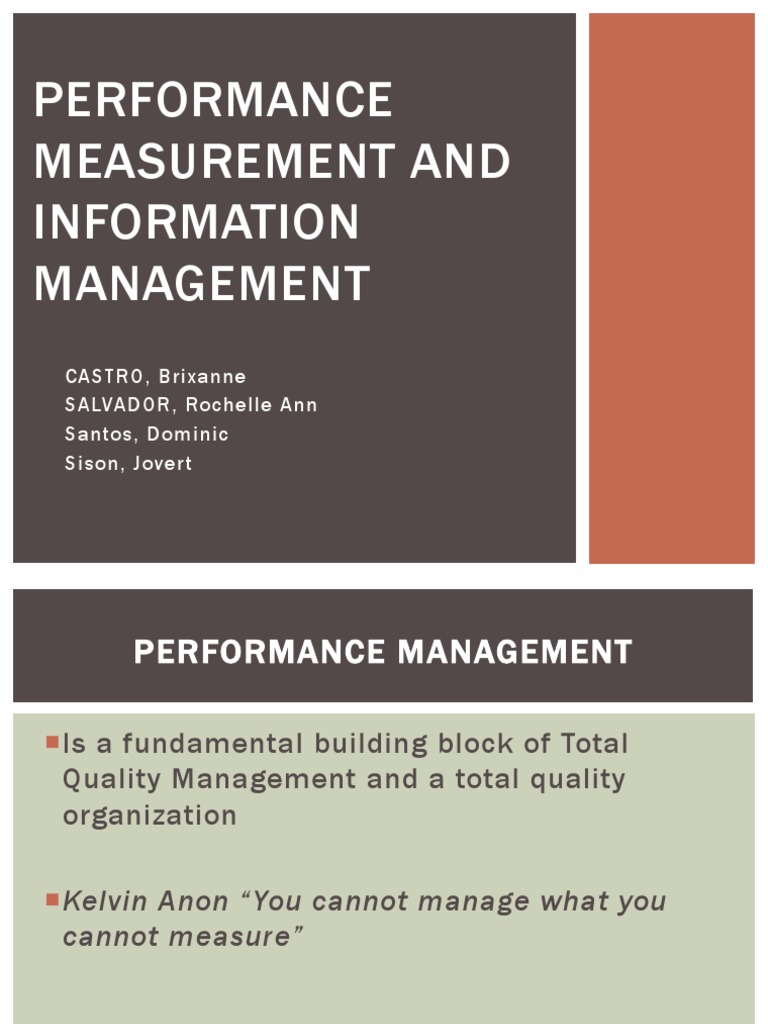 Performance Measurement and Information Management | PDF | Employee ...