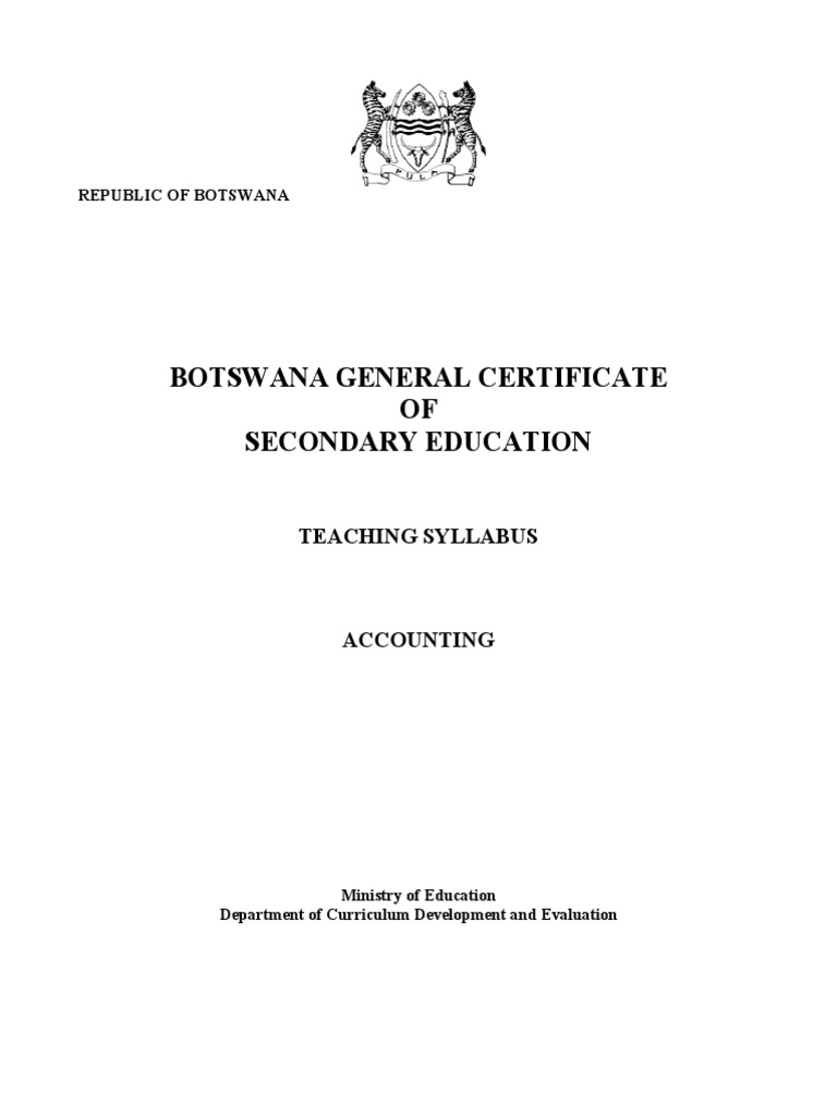 BGCSE Syllabus For Accounting | PDF | Bookkeeping | Debits And Credits