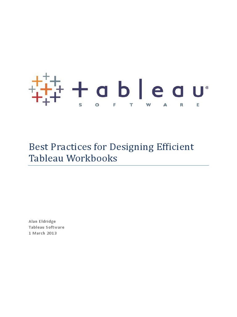 Tableau Designing Efficient Workbooks | PDF | Databases | Database Index