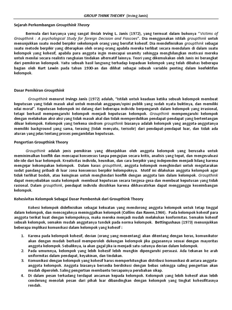Group Think Theory | PDF