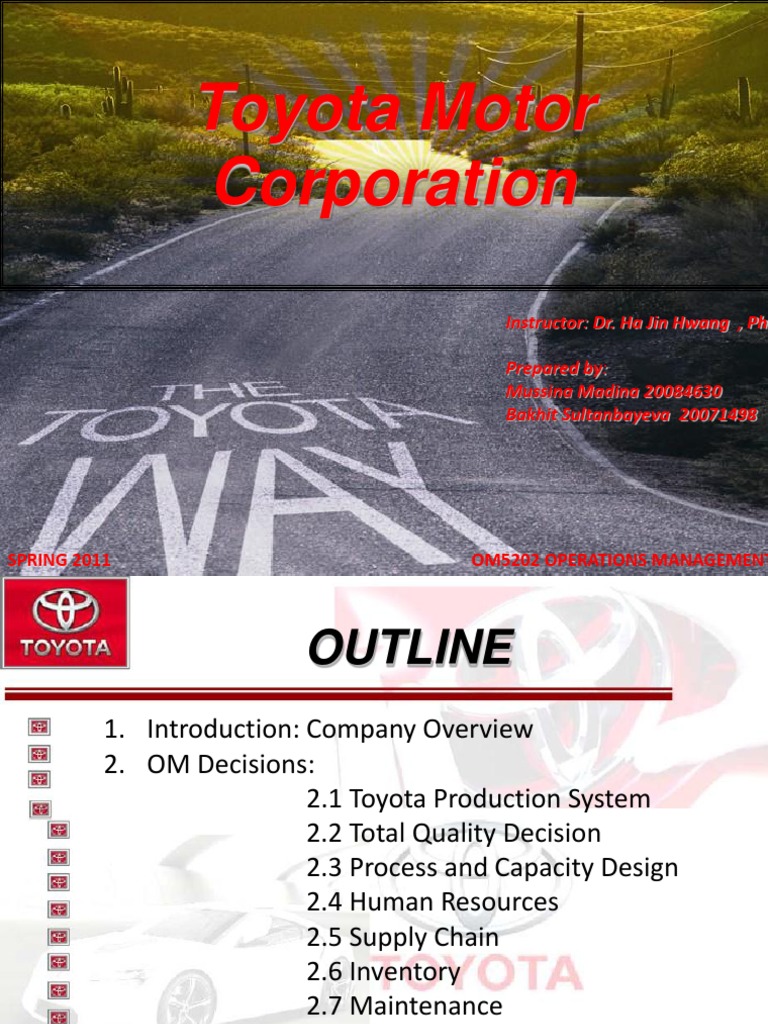 Toyota Operations Management Overview | PDF | Toyota | Tire