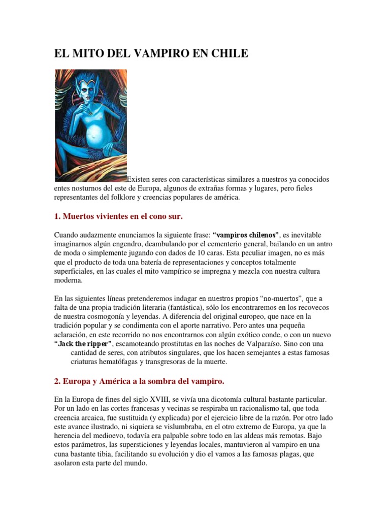 El Mito Del Vampiro en Chile | PDF | Vampiros | Alma