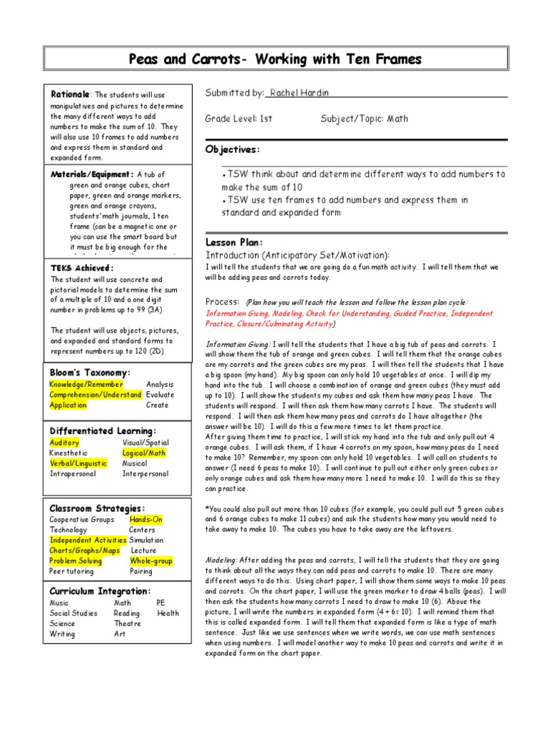 Kindergarten Math: Adding to Ten | PDF | Educational Psychology ...