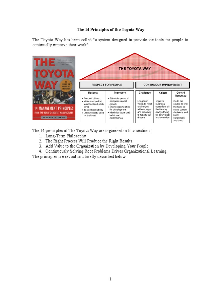 The 14 Principles of the Toyota Way | PDF | Business | Leadership