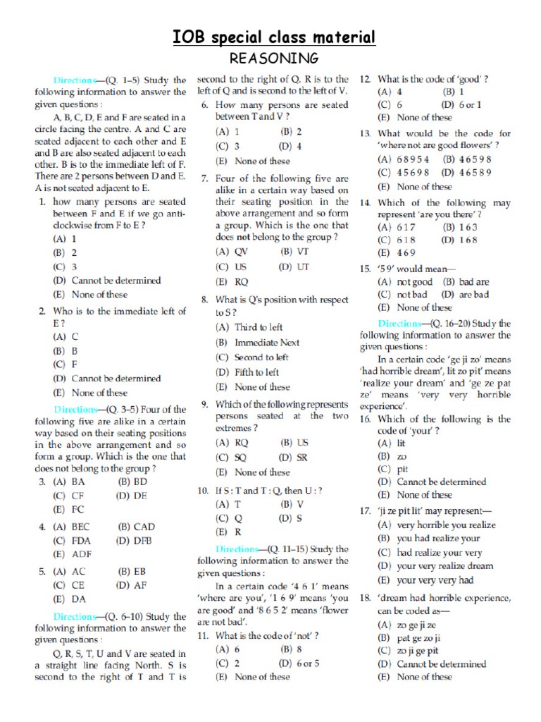 IOB Special Class Material.138230830 | PDF