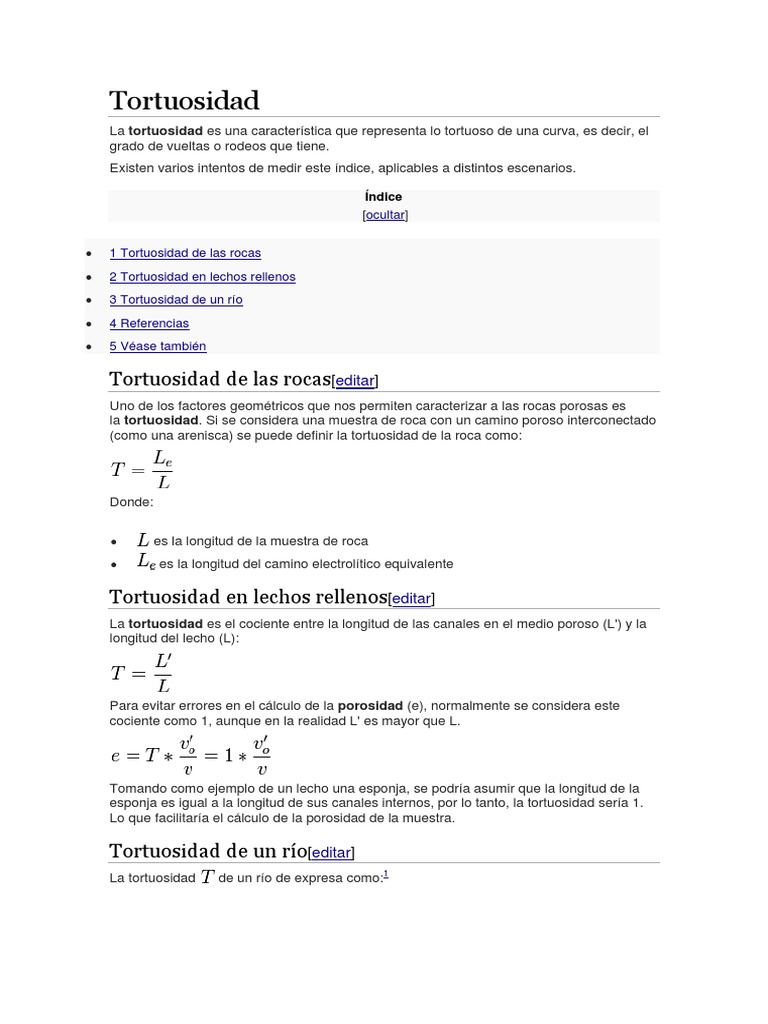 Definición de Tortuosidad y Aplicaciones | PDF