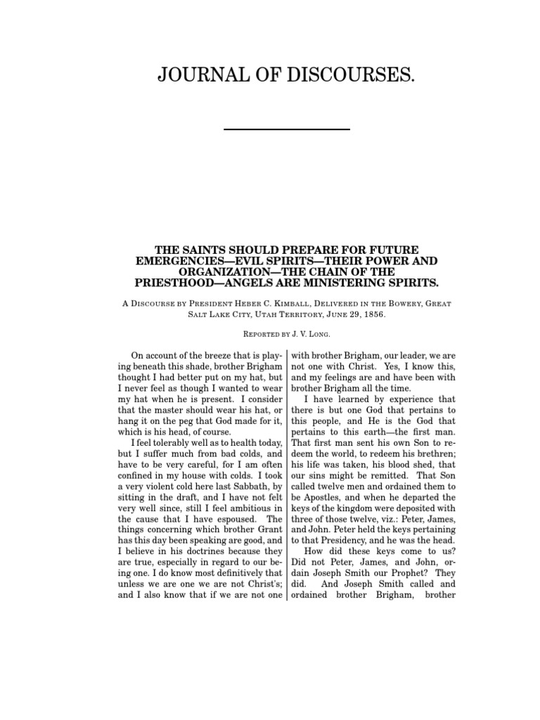 Journal of Discourses | PDF | Baptism | Priest