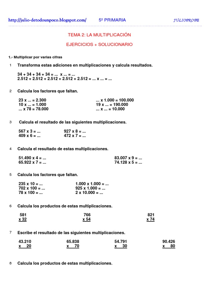 Ejercicios Mult | PDF