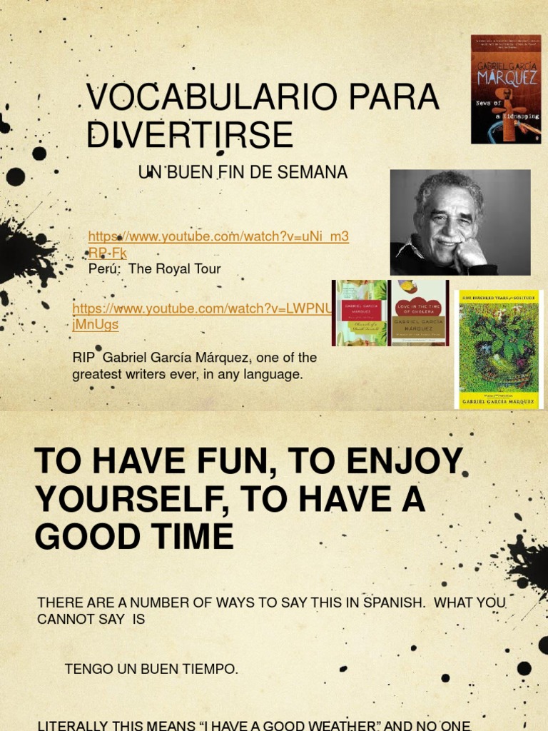 Vocab Divertirse.102 | PDF | Viajes y turismo | Estudios de idiomas ...