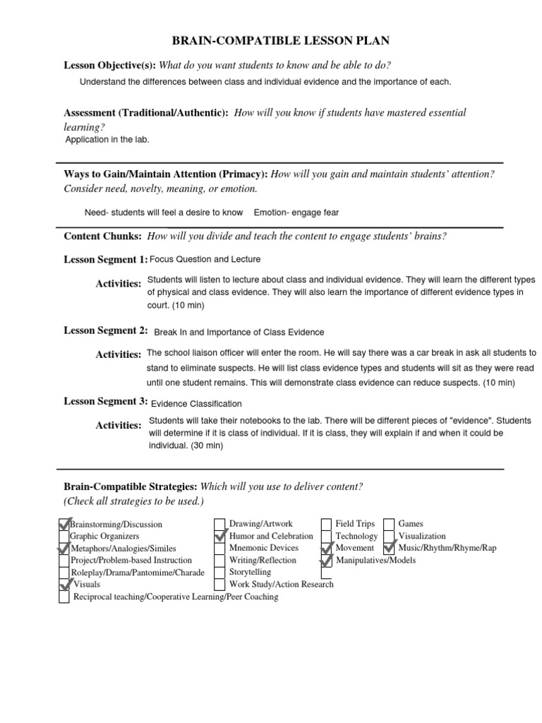 Lesson Plan 1 22 Forensics | PDF