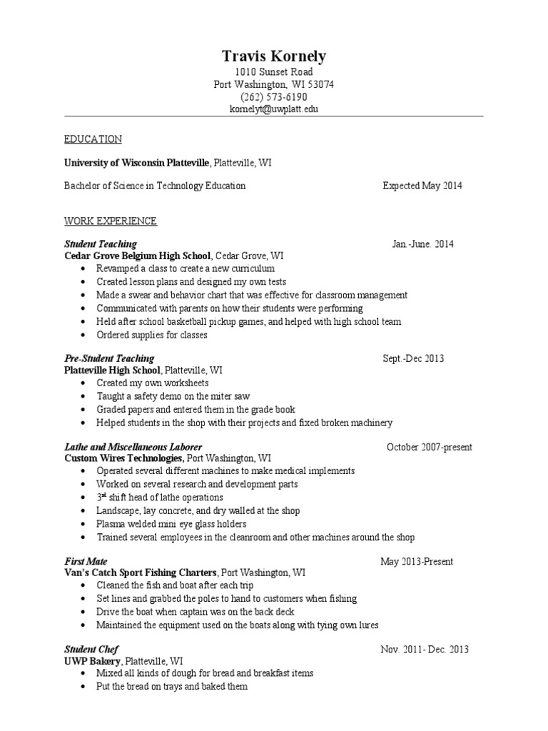 Resume-Travis 1 | PDF | Schools