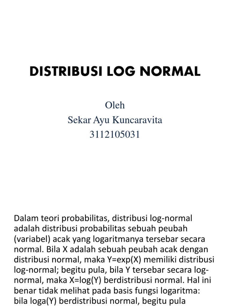 Distribusi Log Normal | PDF