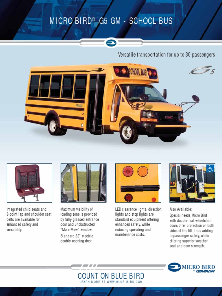 Micro Bird G5 Gm - School Bus: Count On Blue Bird