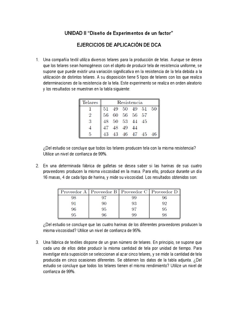 Ejercicios DCA | PDF