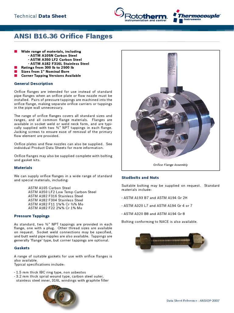 Orifice Flanges | Pipe (Fluid Conveyance) | Plumbing