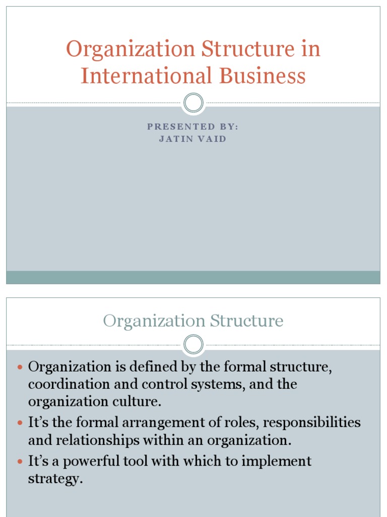 Organization Structure in International Business | PDF | Organizational ...