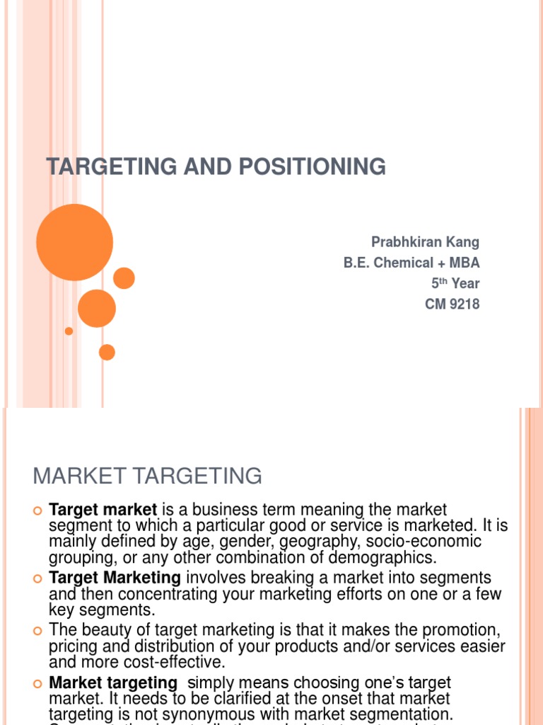 Targeting and Positioning | PDF | Market Segmentation | Brand