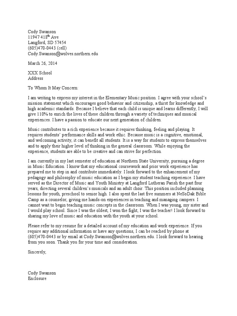 Cover Letter - ST | PDF
