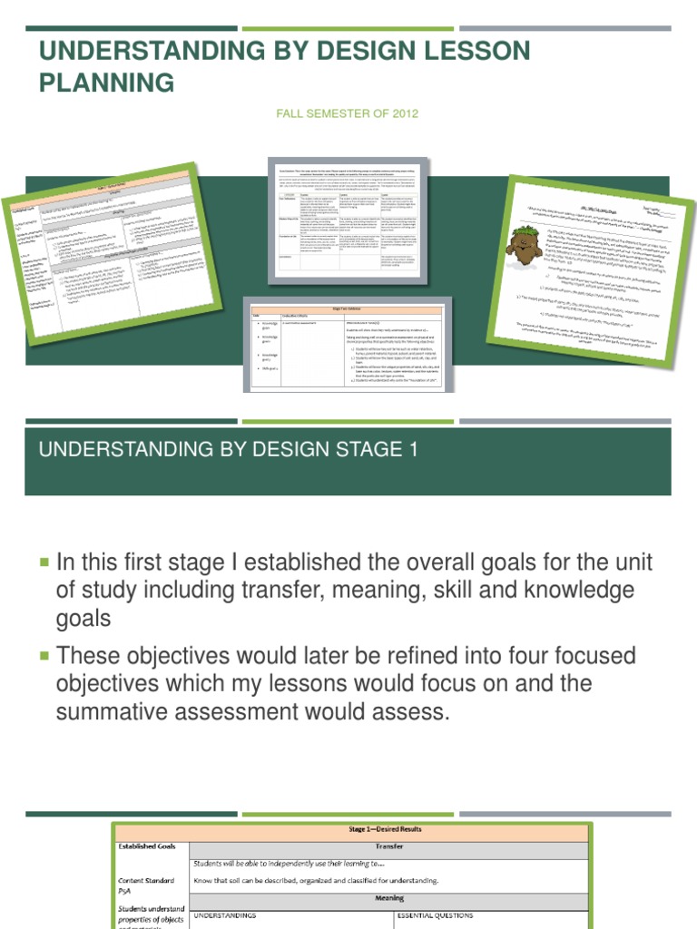 Understanding by Design Lesson Planning | PDF