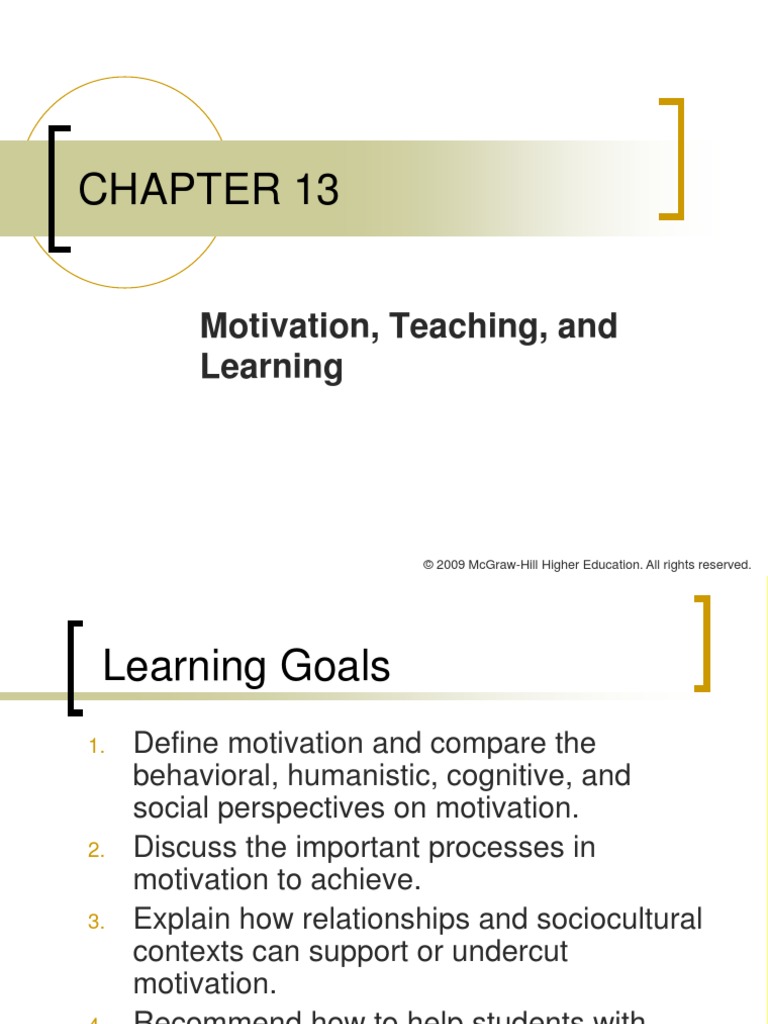 Santrock4 PPT Chap13 | PDF | Motivation | Motivational