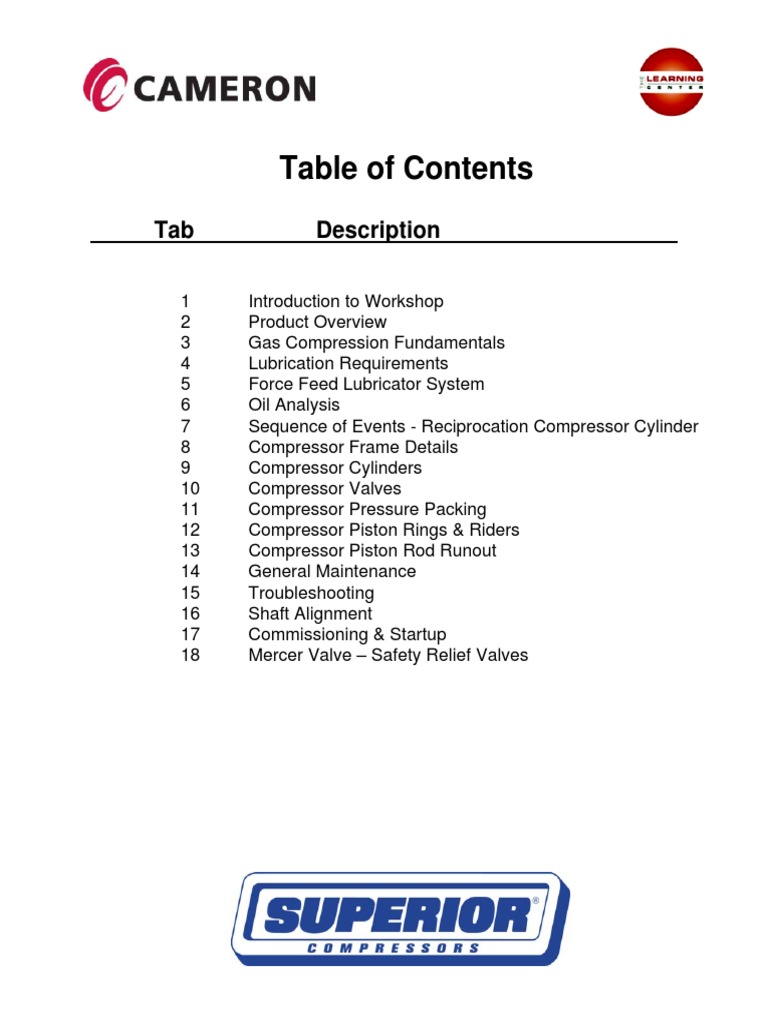 00-Superior Compressor Student Guide-ToC | PDF | Business | Computers