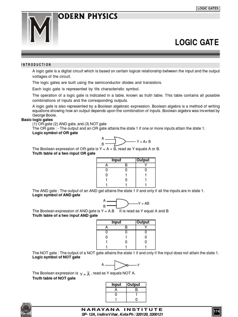 Logic Gates Theory | PDF | Logic Gate | Boolean Algebra