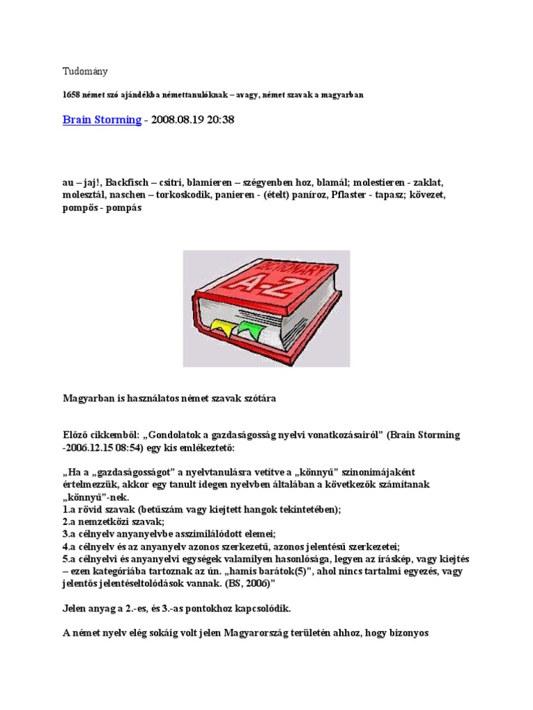 Nemet Szavak A Magyarban Pdf