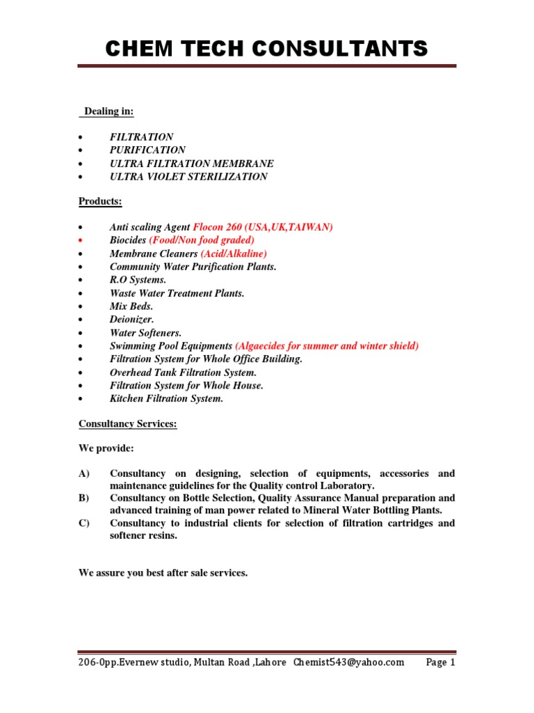 Chem Tech Consultants: Flocon 260 (USA, UK, TAIWAN) (Food/Non Food ...
