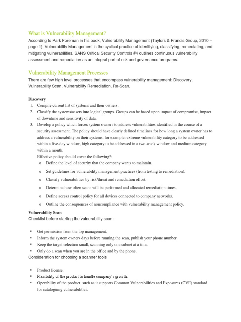 What Is Vulnerability Management | PDF | Vulnerability (Computing) | Computer Security