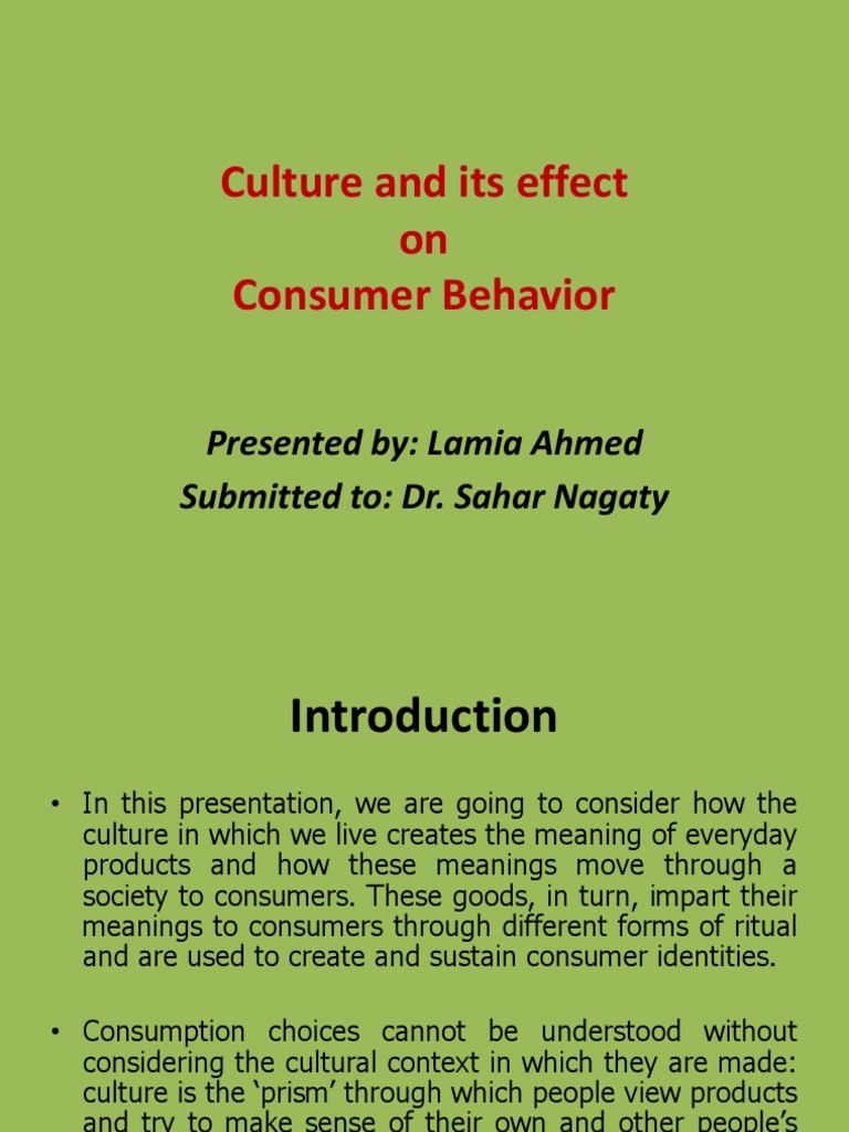 Culture and Its Effect On Consumer Behaviors | PDF | Rituals | Norm ...
