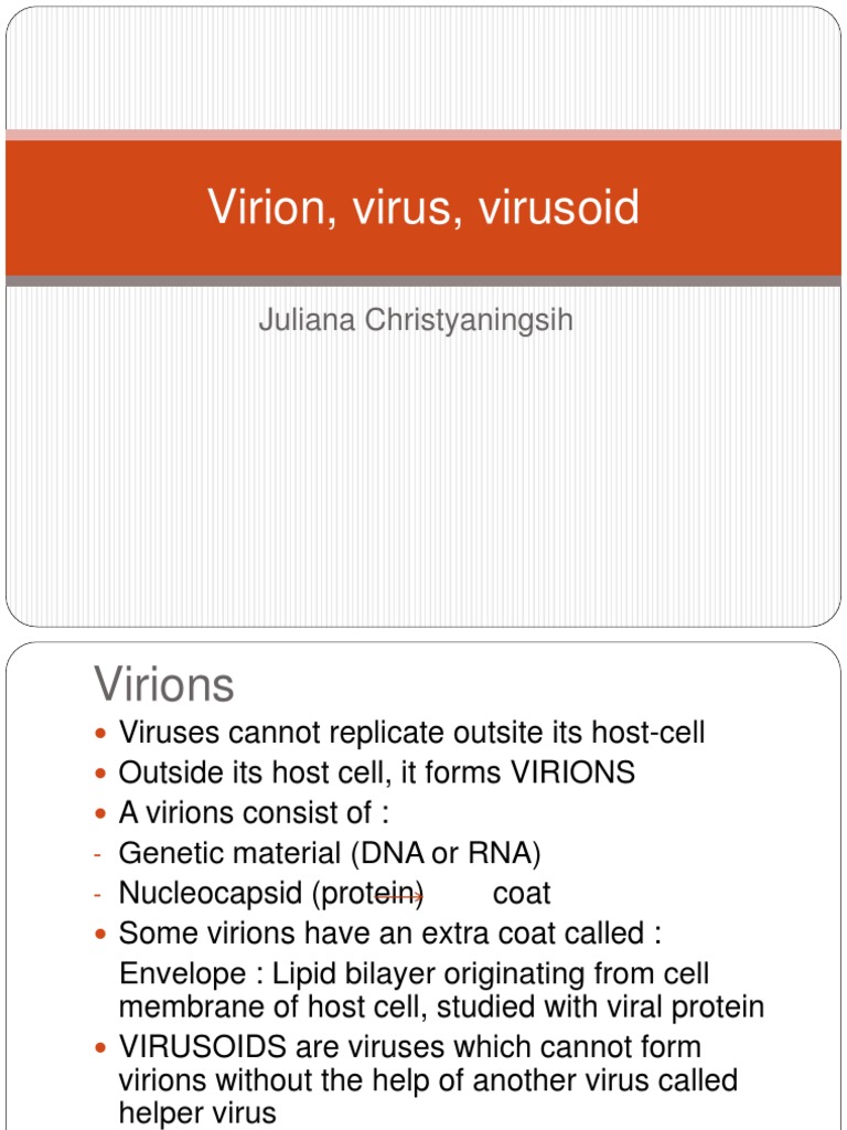 Virion, Virus, Virusoid | PDF