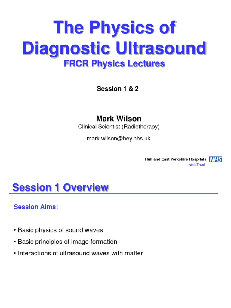 FRCR US Lecture 1 | PDF | Medical Ultrasound | Attenuation