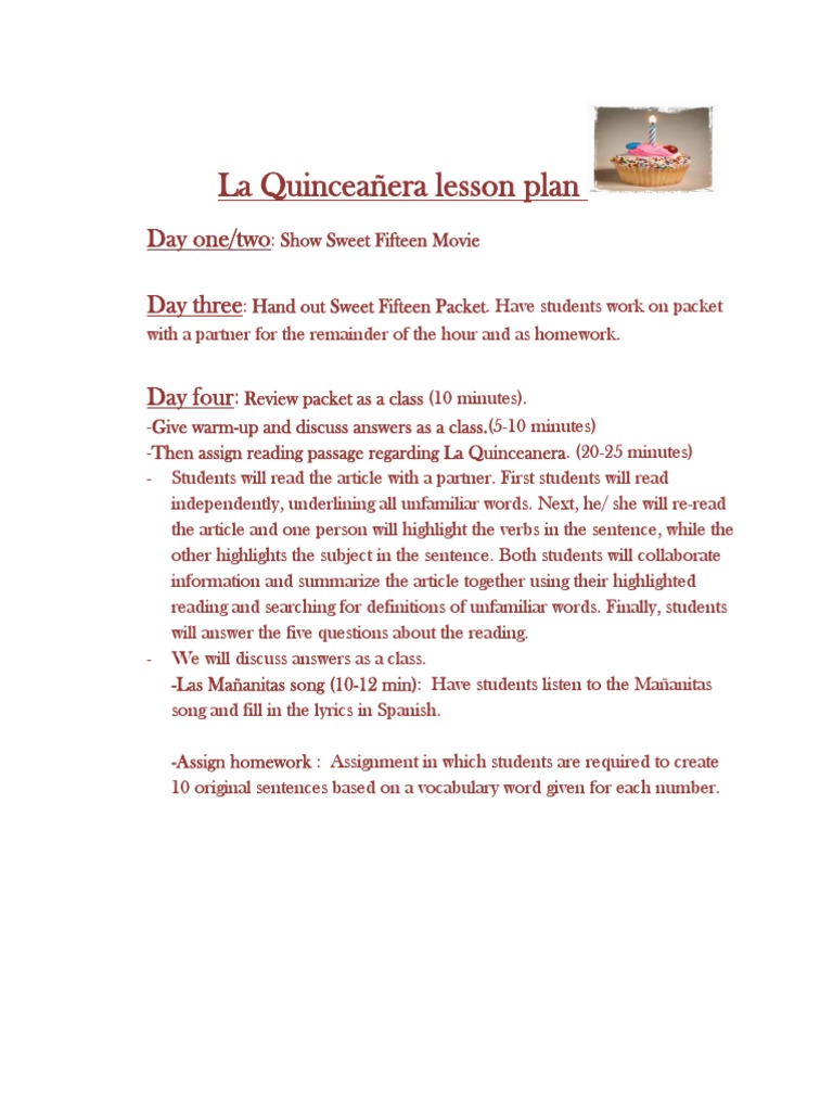 La Quinceaeralessonplan | PDF