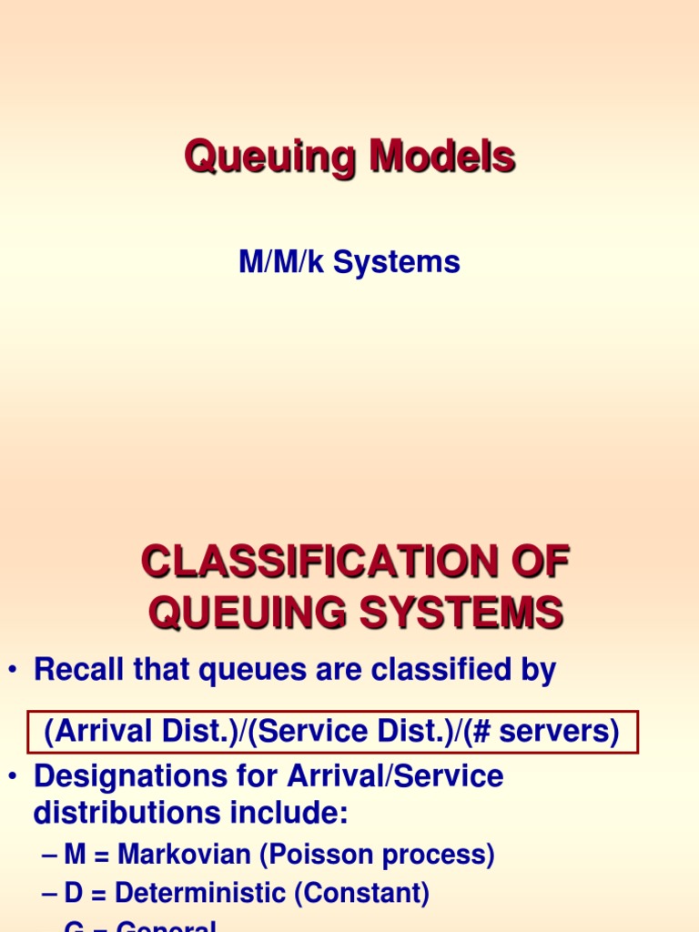 Queuing - MMK Systems | PDF | Systems Science | Statistical Theory