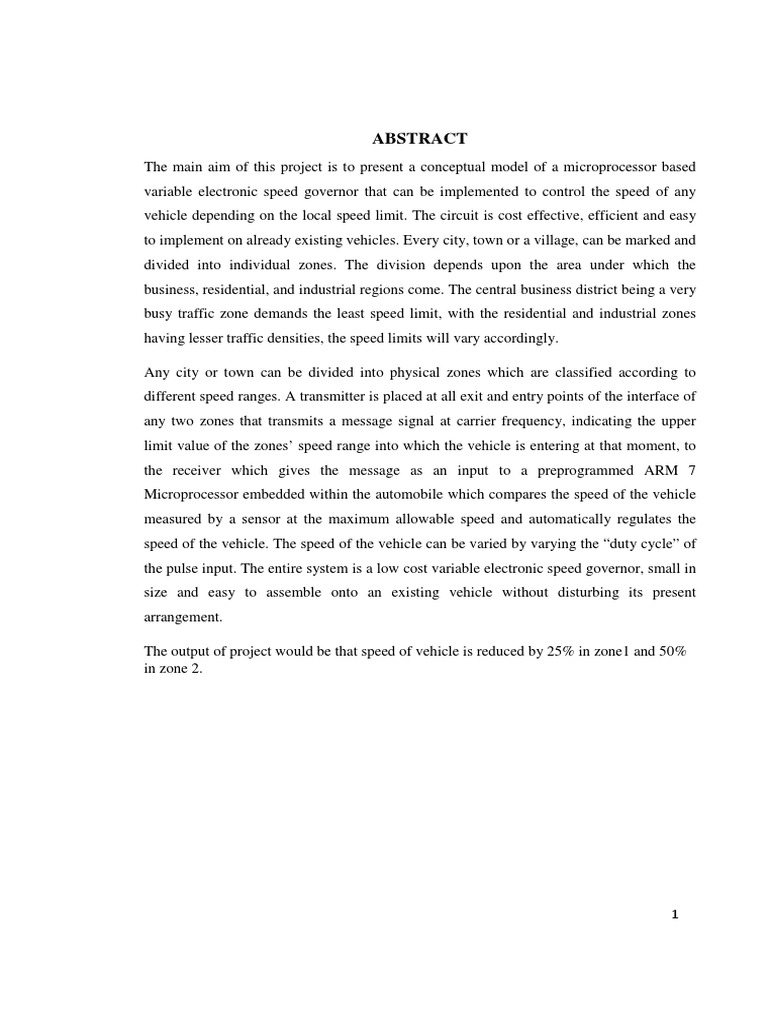 Integration of Electronic Speed Governor With RFID Technology For Speed ...