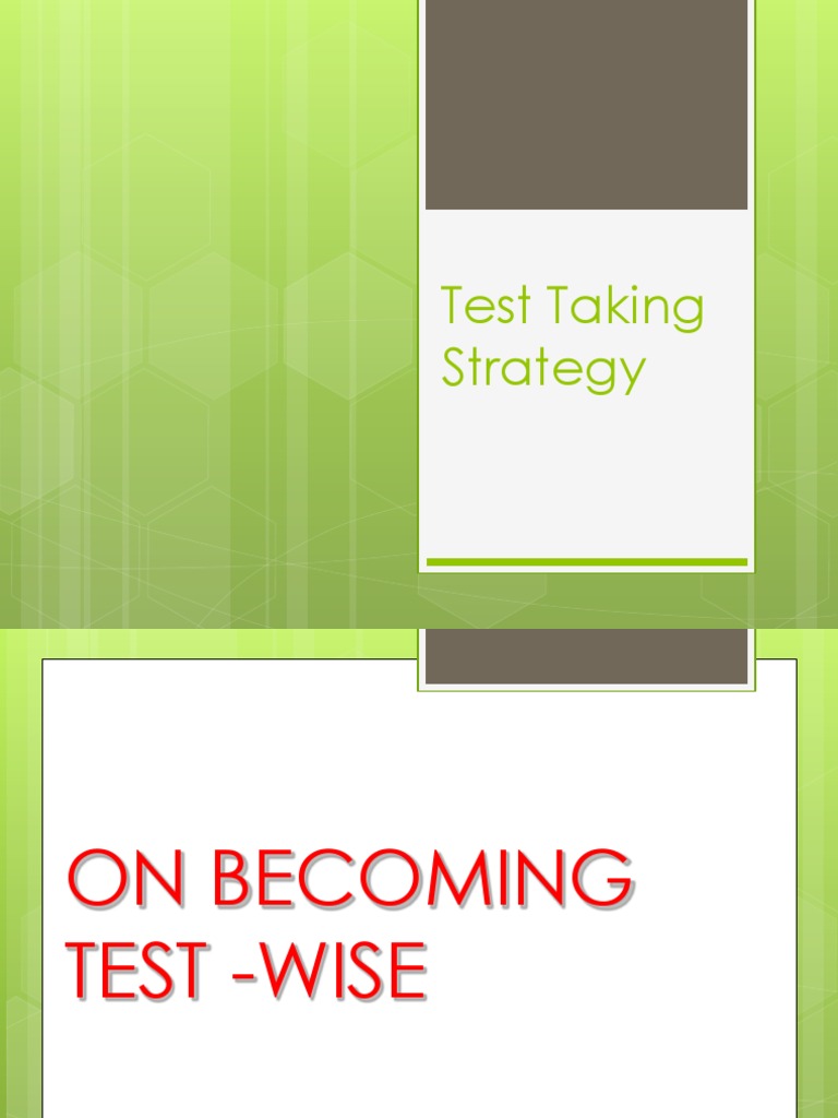 Test Taking | PDF | Multiple Choice | Test (Assessment)