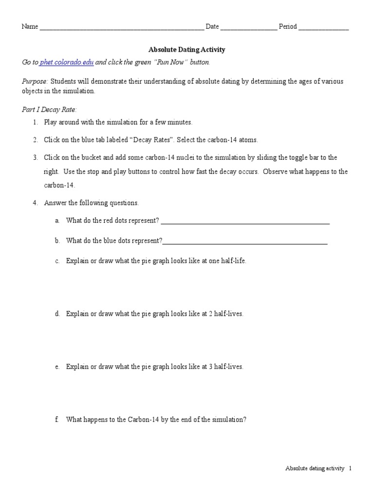 Absolute Dating Activity | PDF | Radiocarbon Dating | Radioactive Decay