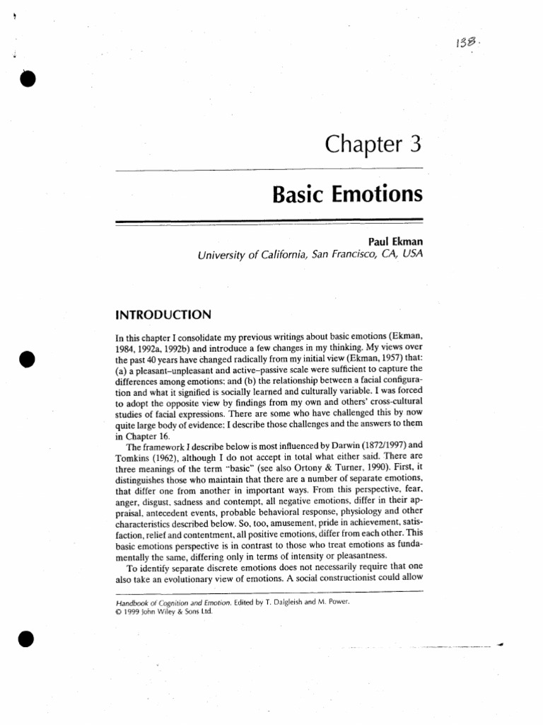 Basic-Emotions - by Paul Ekman | PDF