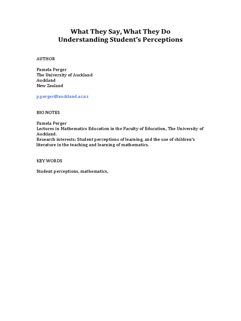 Understanding Student's Perceptions | PDF | Teachers | Learning