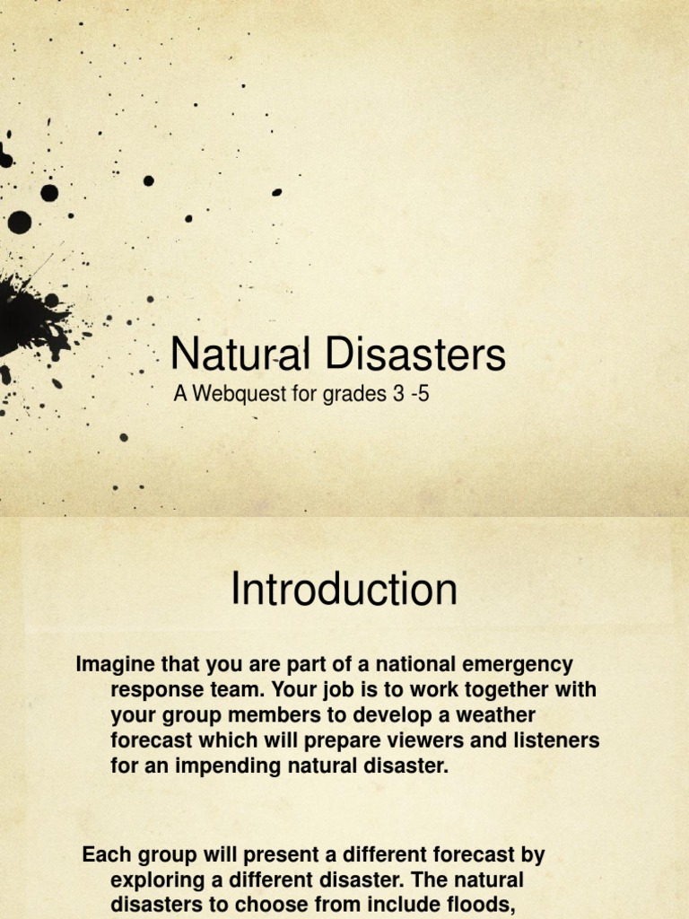 Natural Disasters: A Webquest For Grades 3 - 5 | PDF | Natural ...